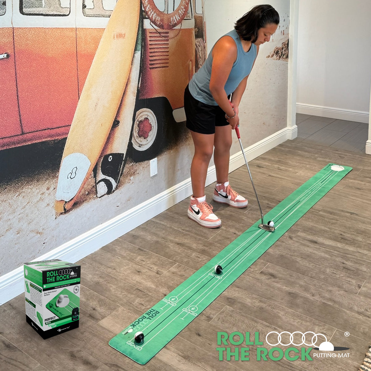 ROLL THE ROCK PUTTING MAT - 8 FOOTER – EyeLine Golf